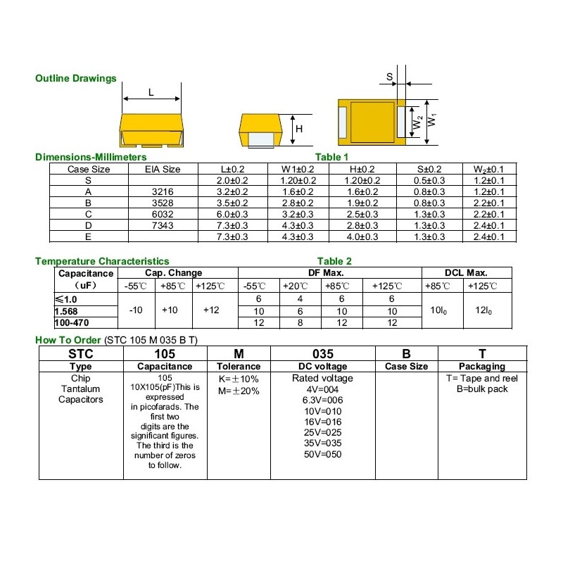 100uF 16V, D Case SMD Tantal Kapasitör