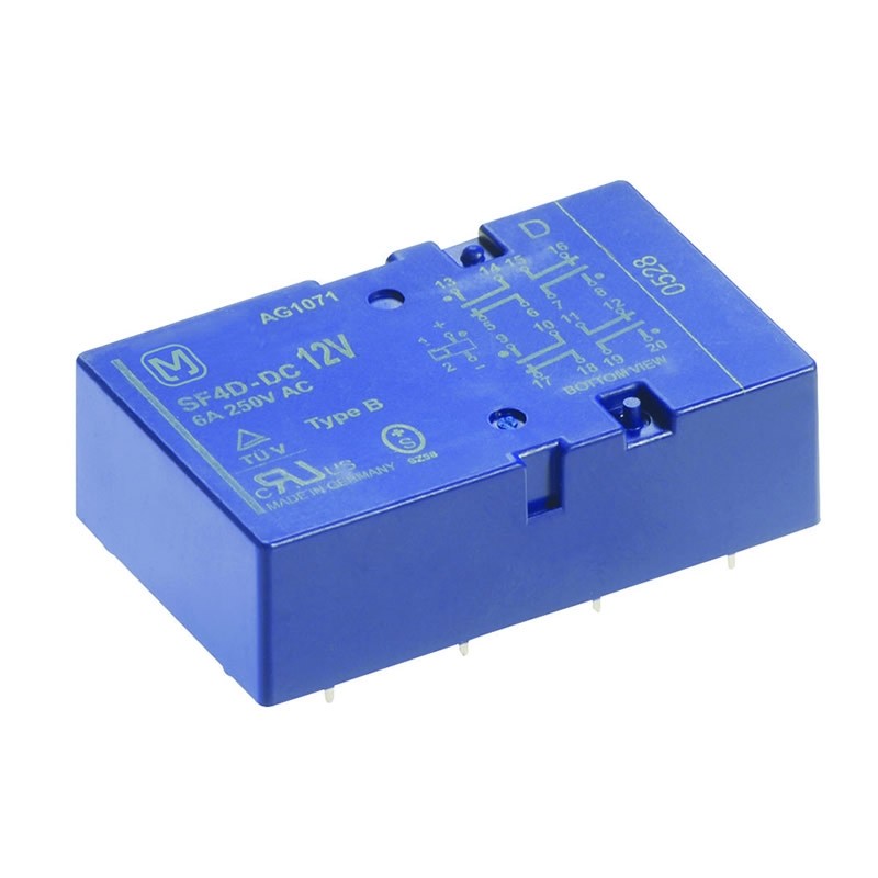 SF4D-DC12V, 12VDC 8PST-4NO/4NC (4 Form A, 4 Form B) Röle