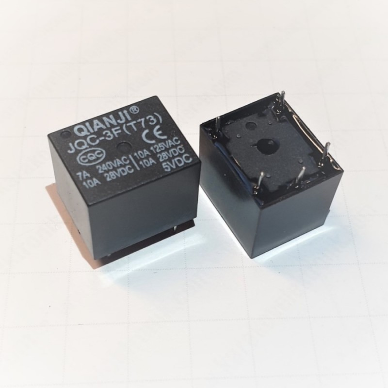 JQC-3F(T73)-1Z-5VDC, 5VDC 7A SPDT (1 Form C) Tek Kontak Röle (5 Pin)
