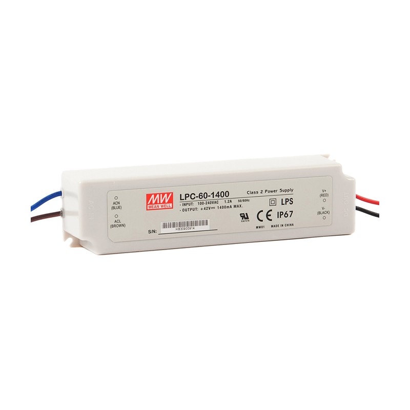 LPC-60-1050, 1050mA 60W Sabit Akım Ekonomik LED Sürücü, Mean Well