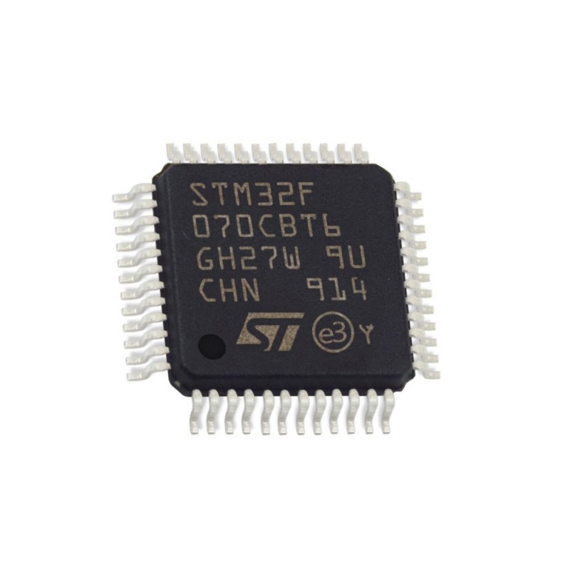 STM32F070CBT6, ARM 32-bit MCU 128KB Flash USB, ADC, LQFP-48 Mikrodenetleyici
