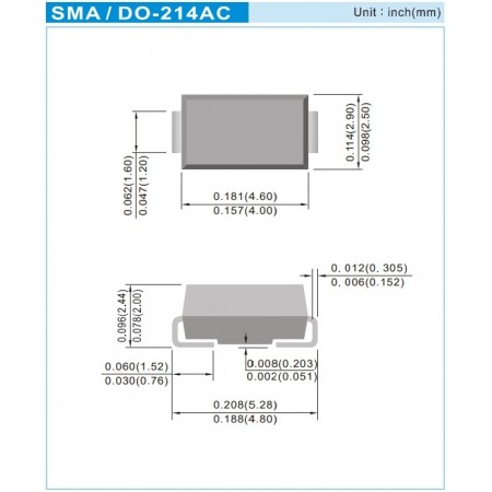 ES2D, 200V 2A DO-214AC (SMA) Süper Hızlı Diyot