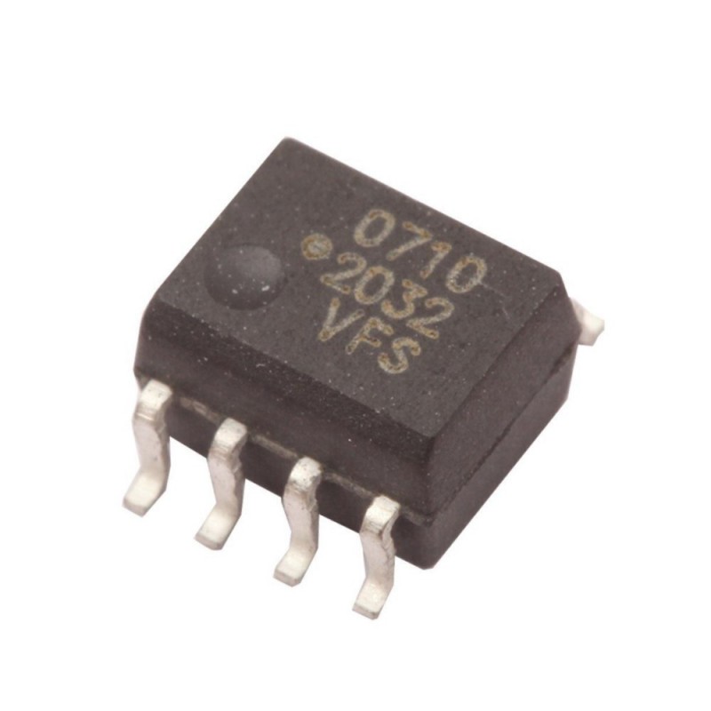 HCPL-0710-500E, HCPL0710, HCPL-0710, 0710, Logic-Out Push-Pull Buffer-IN 1-Ch SO-8 SMD Optokuplör
