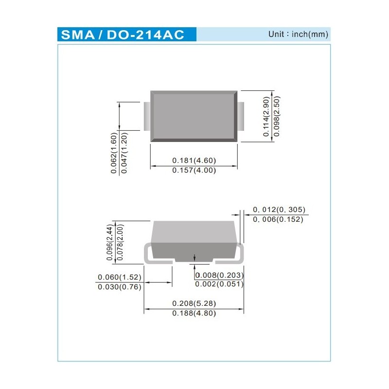 SMAJ33A, 33V 400W DO-214AC (SMA) SMD TVS Diyot
