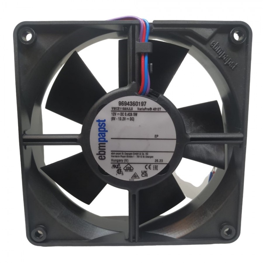 ebm-PAPST 4312T, 119x119x32mm 12VDC 5W 3 Kablolu Fan