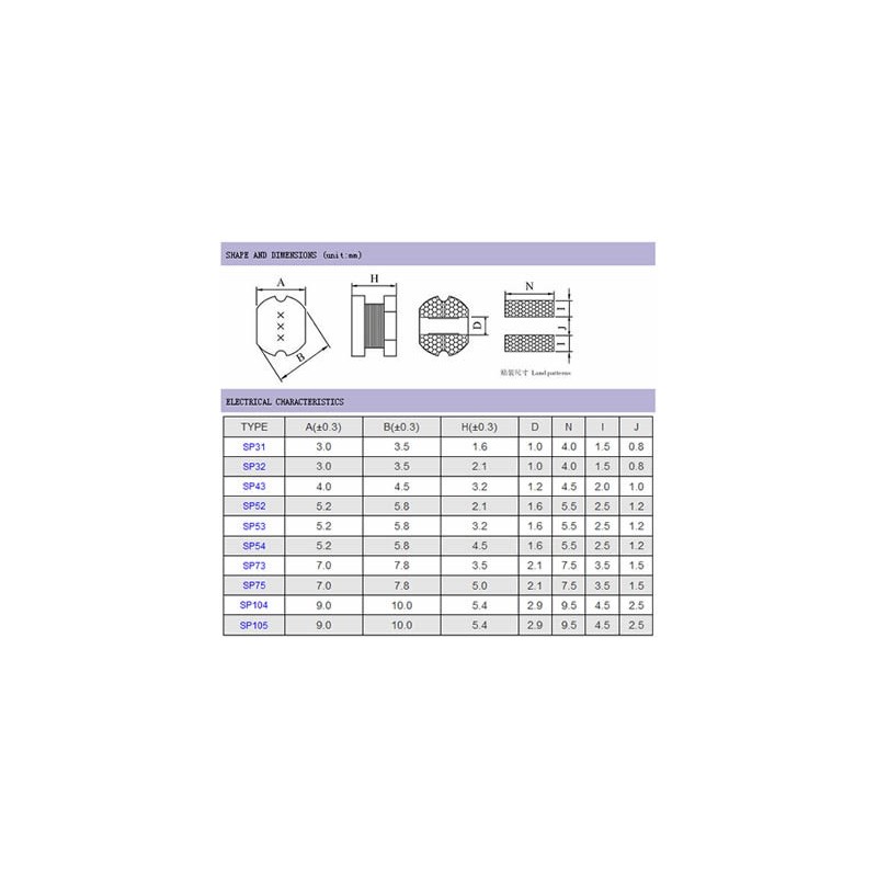 SP53-4R7M, 4.7µH 3.05A 5.8x3.5mm SMD Power Bobin, 4R7