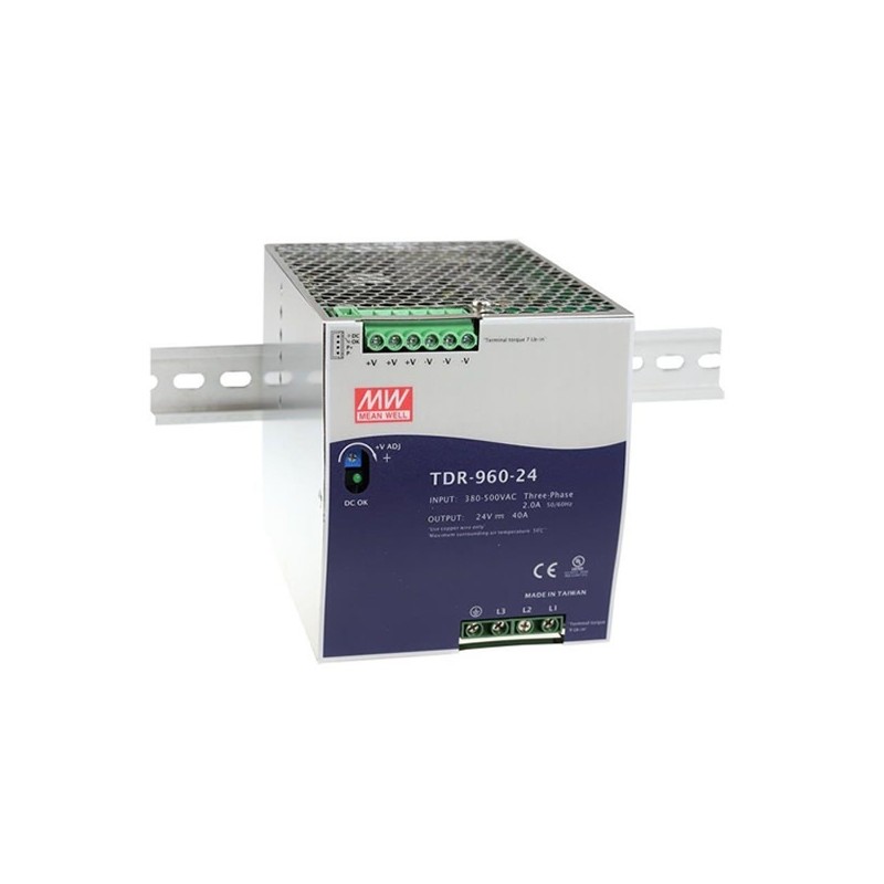 TDR-960-48, Mean Well TDR-960-48 Ray Montaj Trifaze AC/DC Power Supply ...