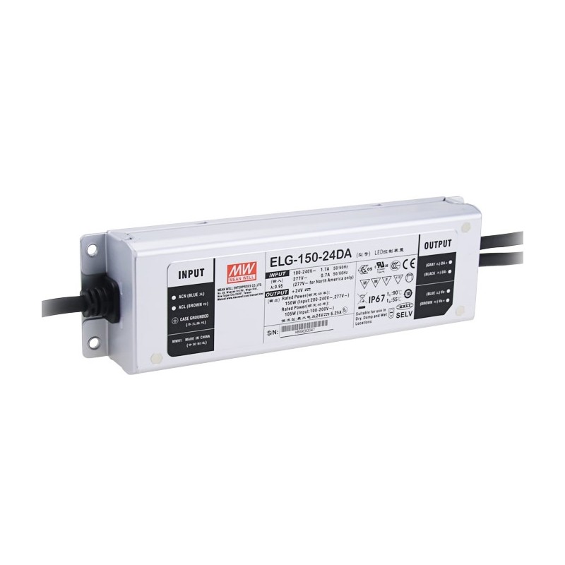 ELG-150-24DA, 24VDC 6.25A 150W Dimedilebilir LED Driver, ELG150-24DA