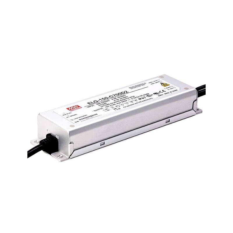 ELG-150-C700D2, 700mA 150W Zaman Ayarlı Dimlenebilir Sabit Akım LED Driver, Meanwell