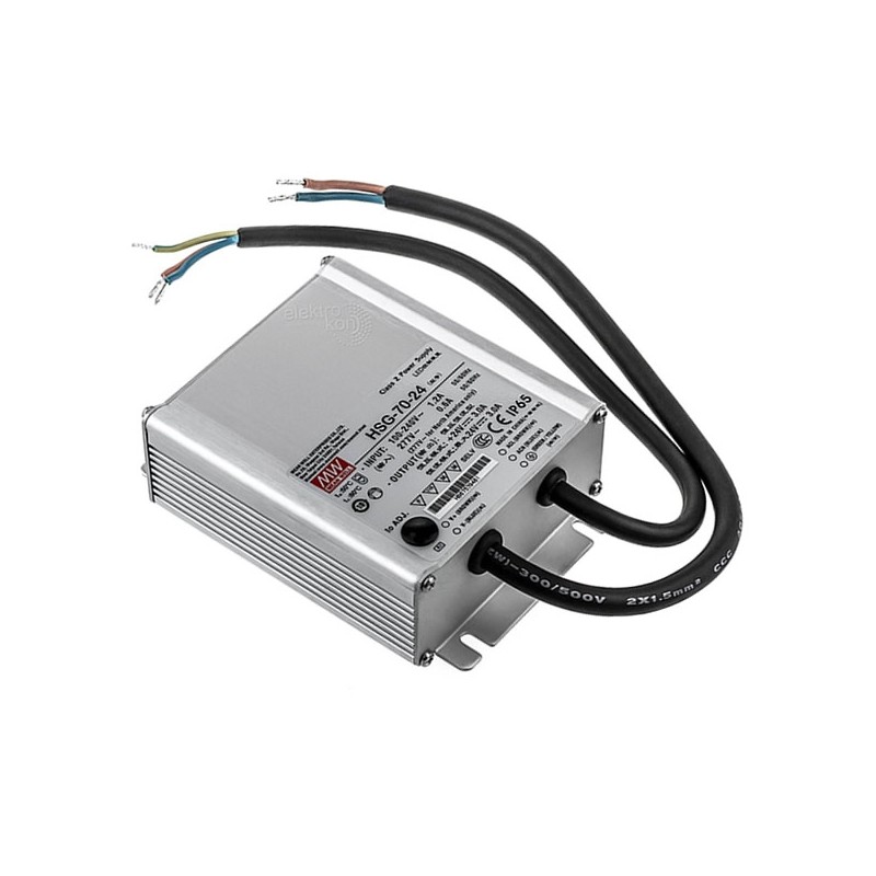 HSG-70-48, 48V 1.5A 72W Ayarlanabilir PFC LED Sürücü, Mean Well